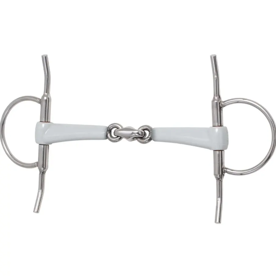 Full Cheek Double Jointed Snaffle Bit Polished Smooth Mouthpiece Horse ...